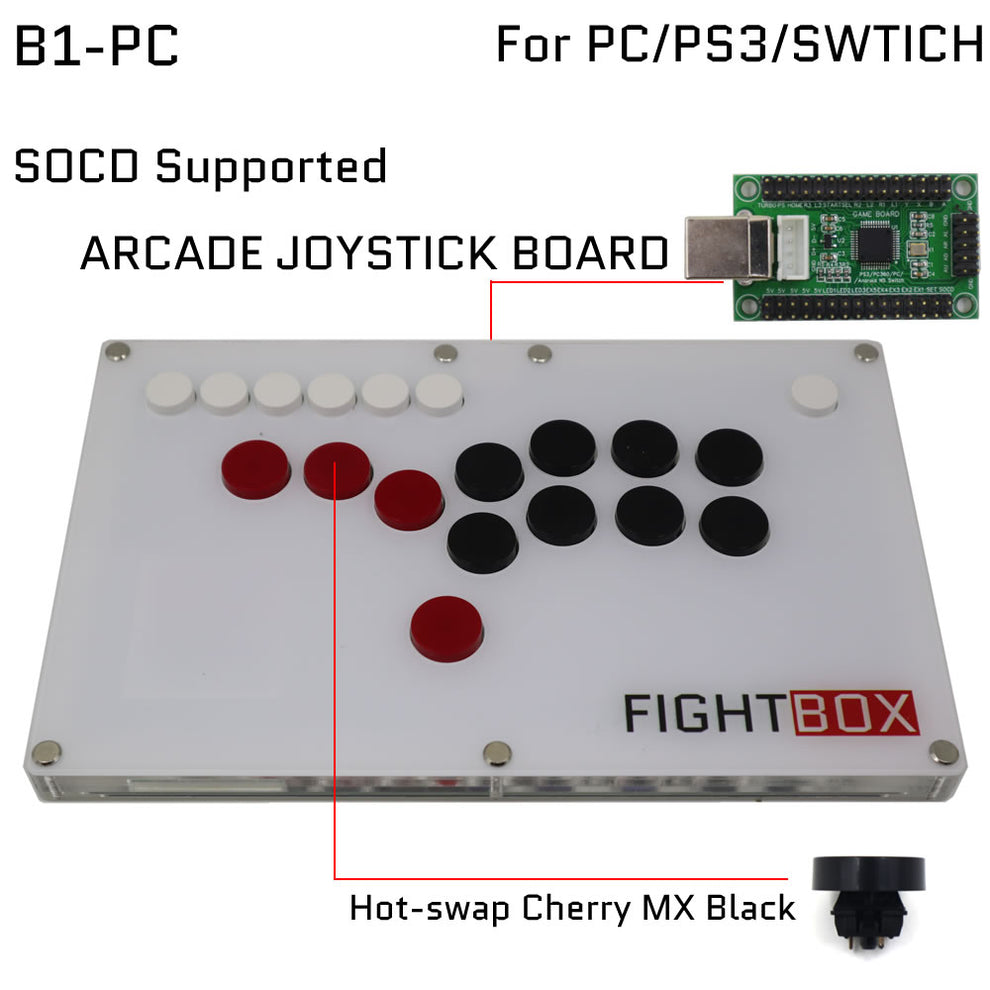 FightBox B1 All Button Leverless Arcade Game Controller for PC/PS/XBOX ...