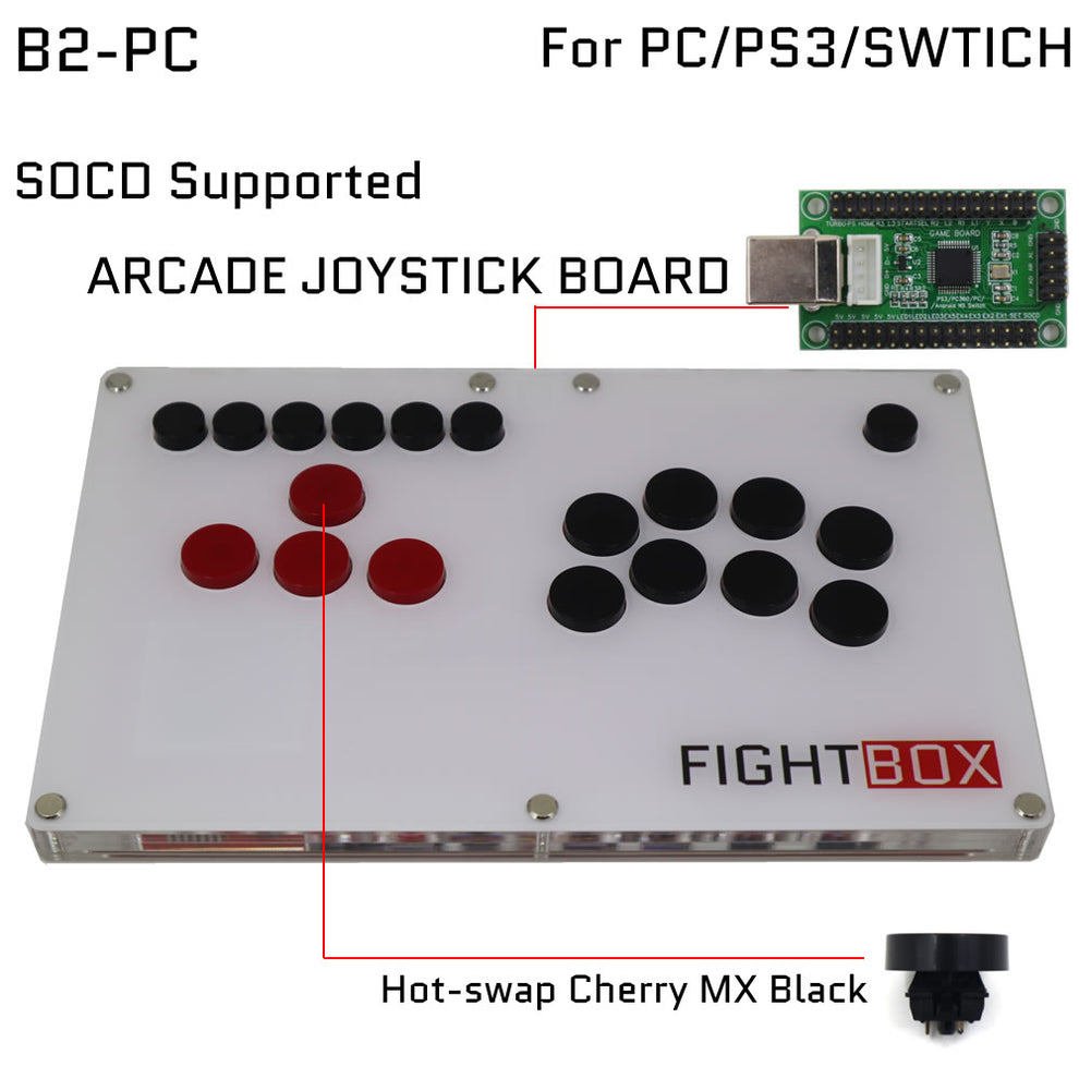 FightBox B2 All Button Leverless Arcade Game Controller for PC/PS/SWIT ...