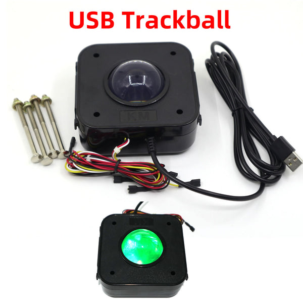 RAC-Trackball USB Arcade Game Trackball Mouse Illuminated LED USB Conn ...
